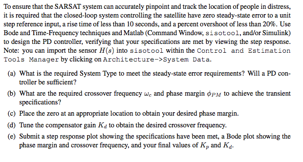 3. You want to design a PD controller Kds s Kd to | Chegg.com