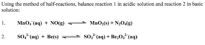 Solved Using the method of half-reactions, balance reaction | Chegg.com