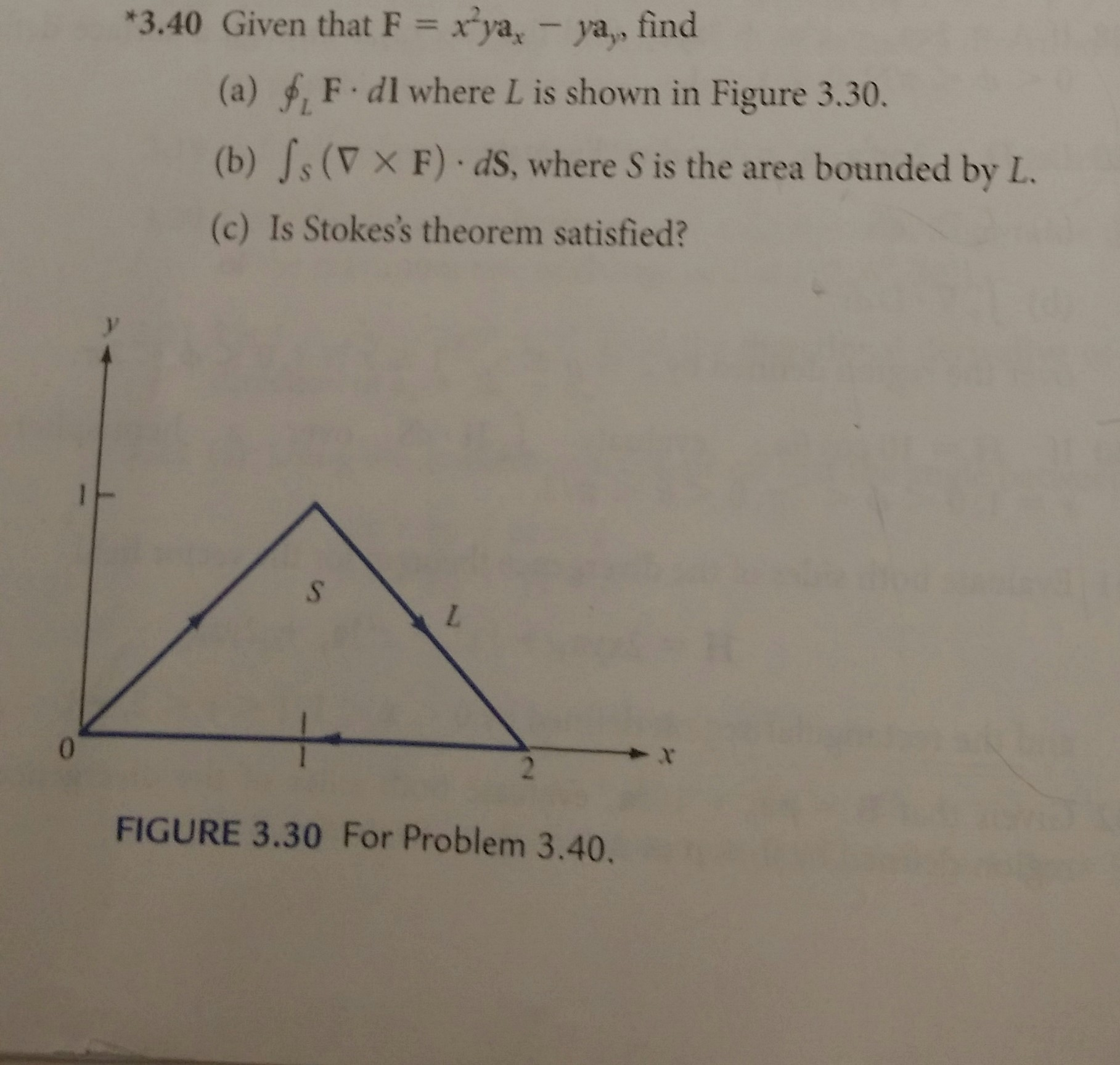 Solved *3.40 Given that F=x^2yax ?yay, find (a) Integrate L | Chegg.com