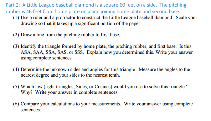A Little League baseball diamond is a square 60 feet | Chegg.com
