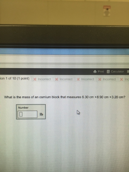Solved What is the mass of an osmium block that measures | Chegg.com