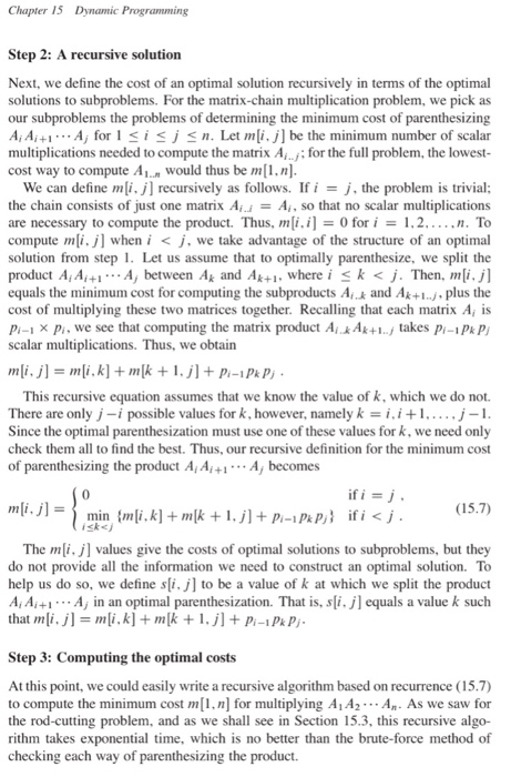 Solved 15.2-4 Describe the subproblem graph for matrix-chain | Chegg.com