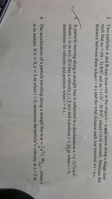 Solved 2. Two particles A and B start from rest at the | Chegg.com