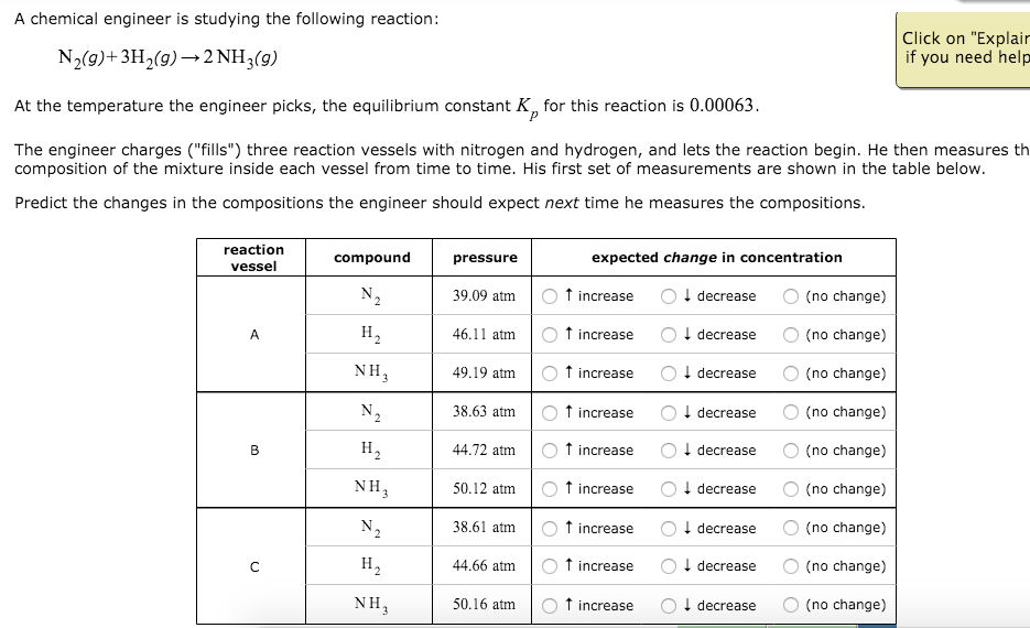 Solved A chemical engineer is studying the following | Chegg.com