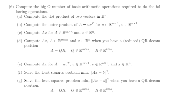 Solved Compute the big-O number of basic arithmetic | Chegg.com