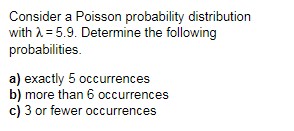 Solved Consider a Poisson probability distribution with λ= | Chegg.com