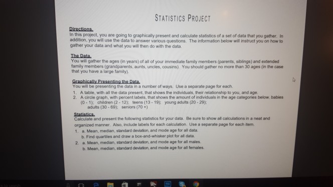 In this project, you are going to graphically present | Chegg.com