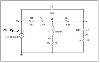Solved Determine the voltage at each labeled node | Chegg.com