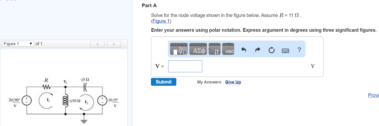Solved Solve for the node voltage shown. Enter your answers | Chegg.com