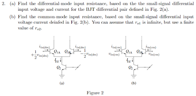Solved Find the differential-mode input resistance, based on | Chegg.com