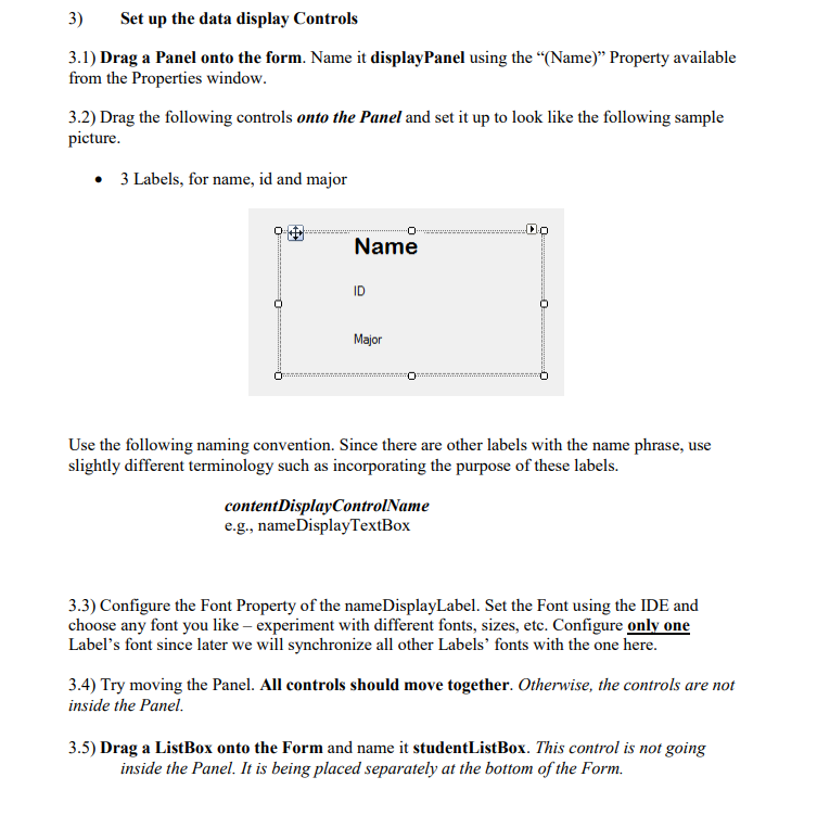 Solved Program Overview Create a data entry form for | Chegg.com