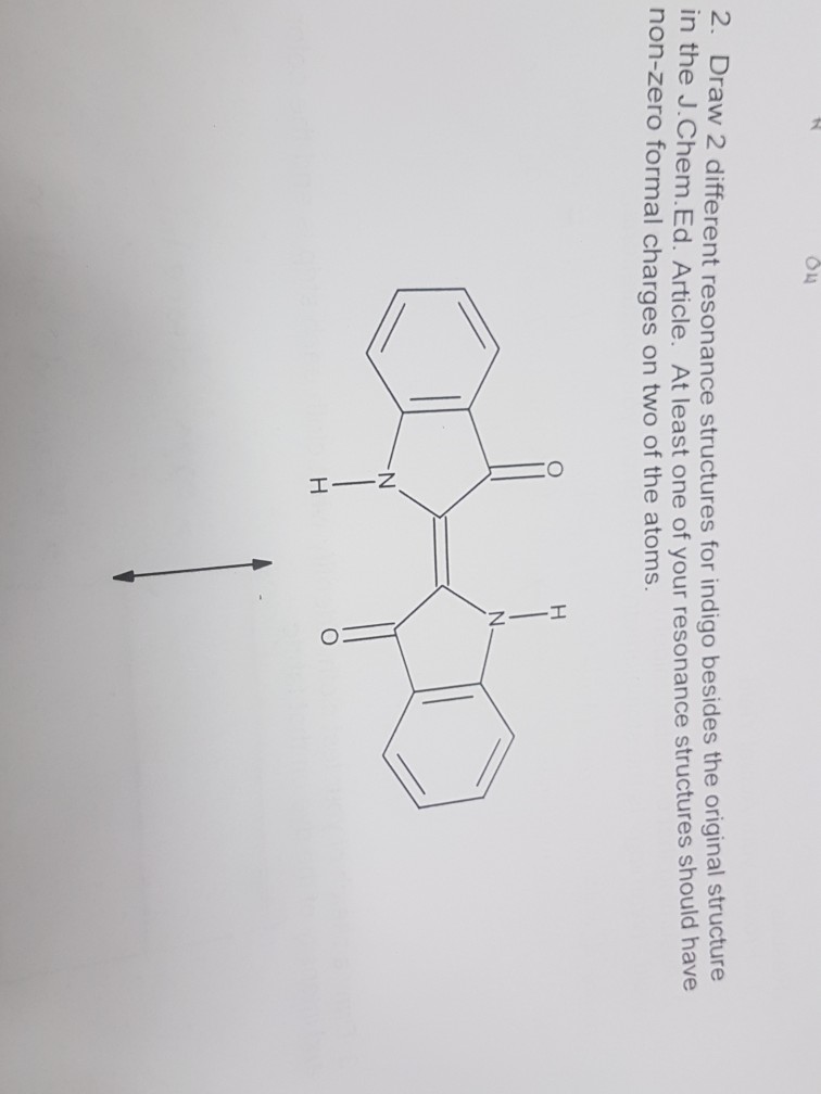 Solved 2. Draw 2 different resonance structures for indigo | Chegg.com