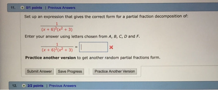 Solved 11. 0/1 points | Previous Answers Set up an | Chegg.com Solved 11. 0/1 points | Previous Answers Set up an | Chegg.com