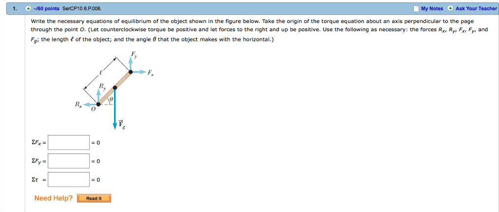 Solved Write The Necessary Equations Of Equilibrium Of The