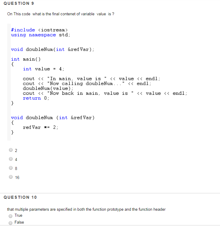Solved QUESTION 9 On This code what is the final contenet of | Chegg.com