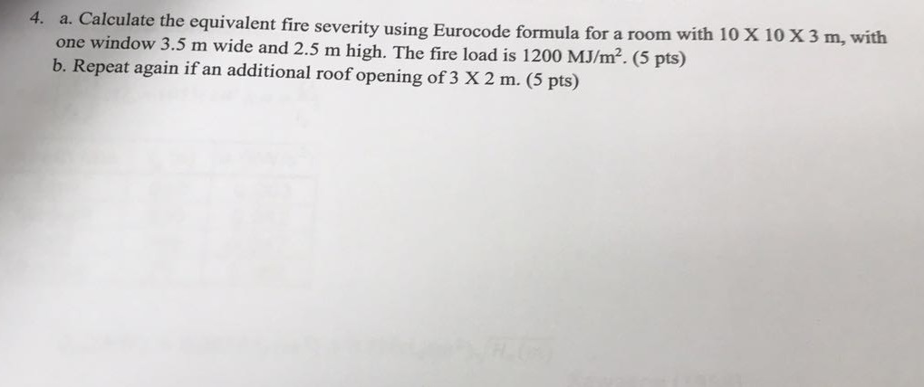 Solved 4. a. Calculate the equivalent fire severity using | Chegg.com