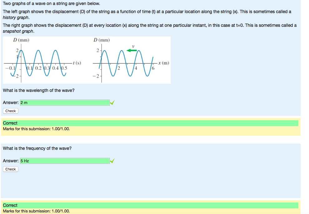 Solved Two graphs of a wave on a string are given below The | Chegg.com