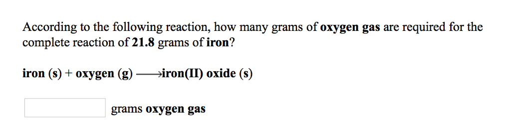 Solved According to the following reaction, how many grams | Chegg.com