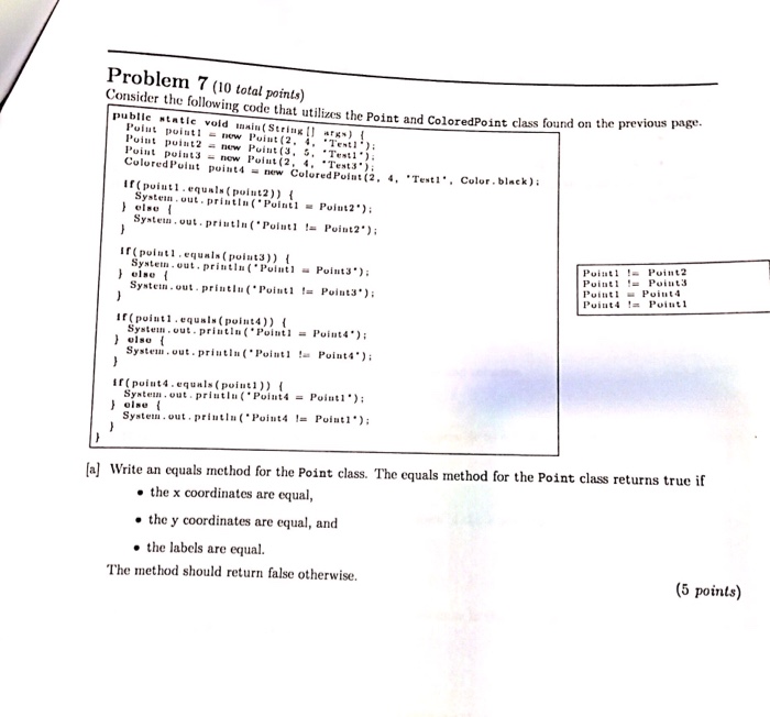 Solved Problem 7 (10 total onsider the following code that | Chegg.com