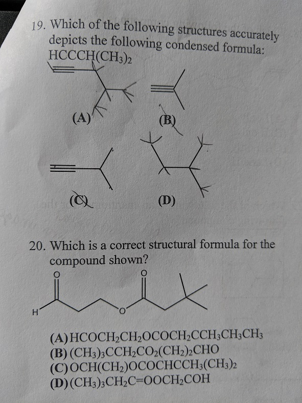 Solved 19. Which of the following structures accurately | Chegg.com