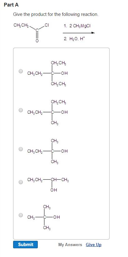 Solved Part A Give the product for the following reaction CH | Chegg.com