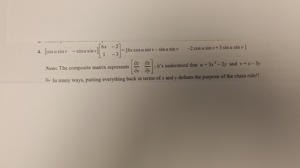 Solved 4. Compute the derivative matrices, and the composite | Chegg.com
