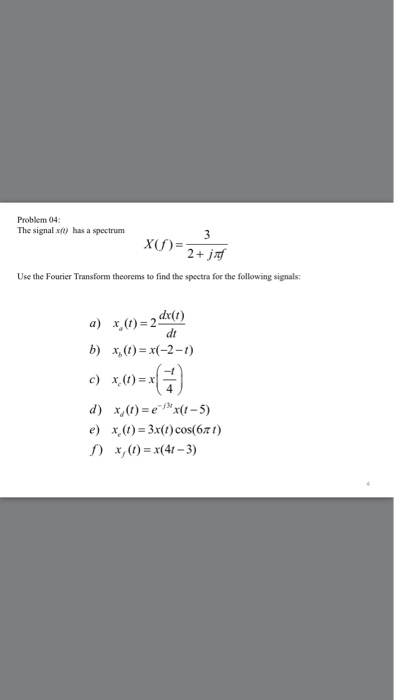 Solved Use the Fourier Transform theorems to find the | Chegg.com