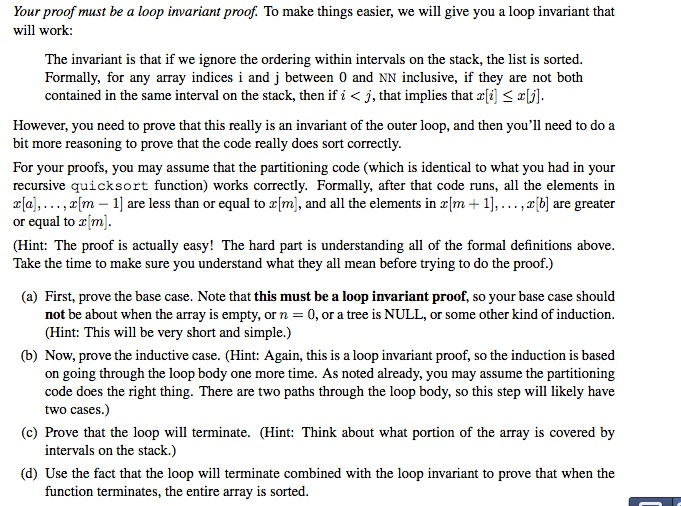 "Your proof must be a loop invariant proof. To make | Chegg.com