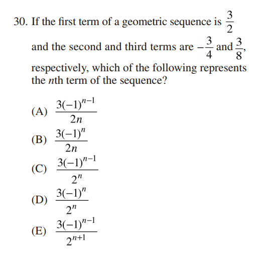 Solved If the first term of a geometric sequence is 3/2 and | Chegg.com