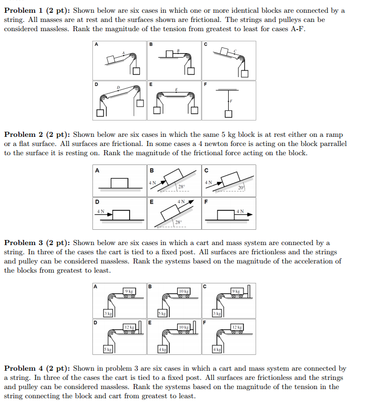 Solved Problem 1: Shown below are six cases in which one or | Chegg.com