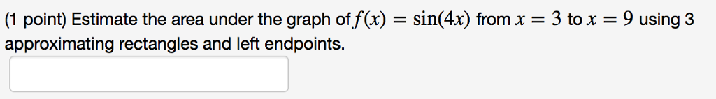 Solved (1 point) Estimate the area under the graph off(x) = | Chegg.com