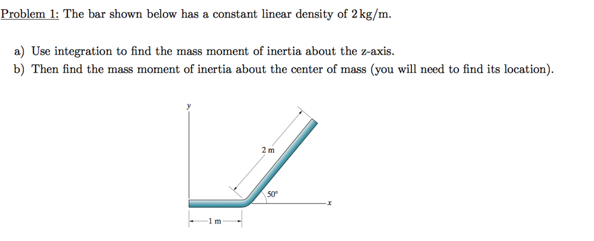 The bar shown below has a constant linear density of | Chegg.com