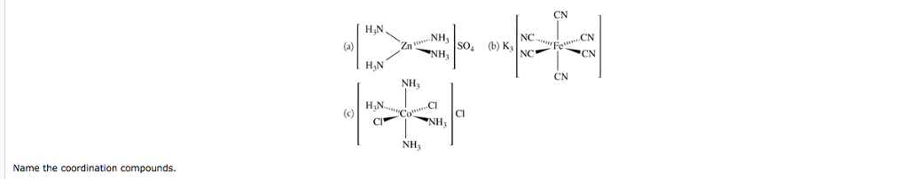 Solved CN H,N NH3 NC.. CN Zn H3N CN NH os NHj HaN Cl CI Name | Chegg.com