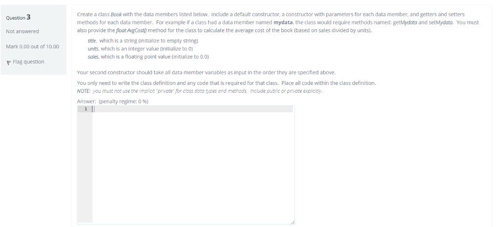Solved Create a class Book with the data members listed | Chegg.com
