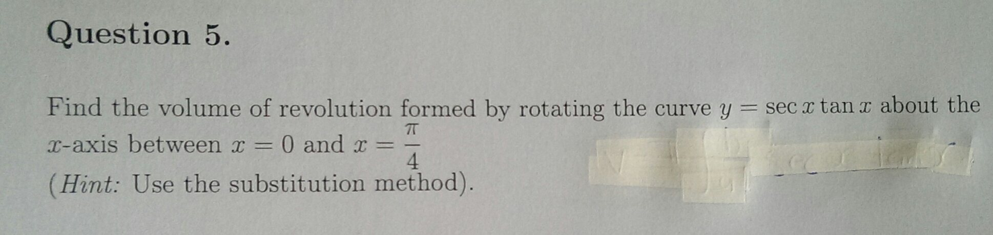Solved Find the volume of revolution formed by rotating the | Chegg.com