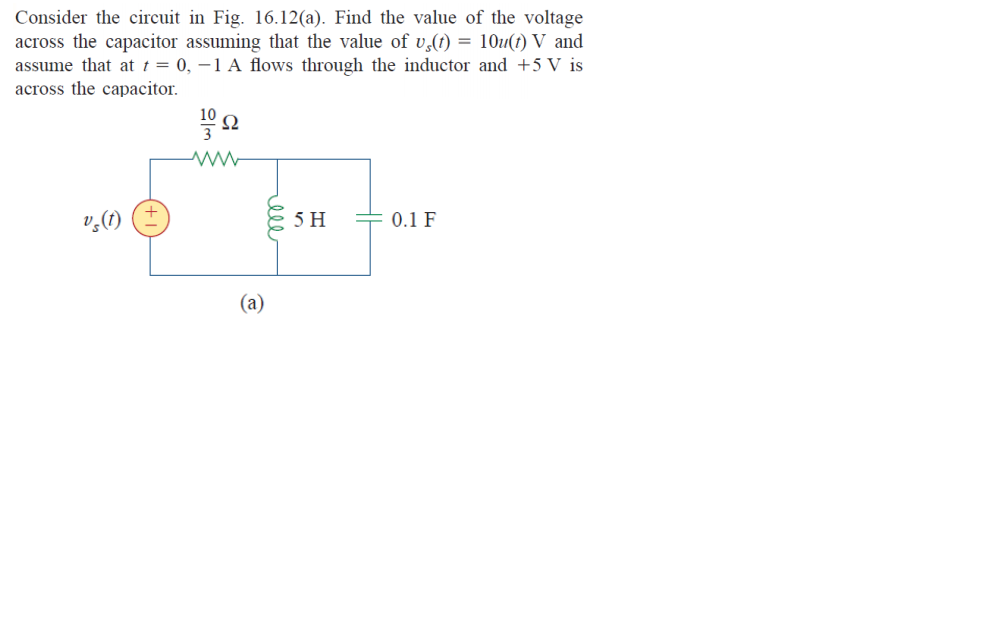 Solved Consider the circuit in Fig. 16.12(a). Find the value | Chegg.com