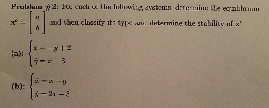 Solved Problem #2: For each of the following systems, | Chegg.com