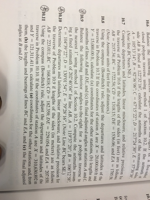 Solved Compute departures and latitudes, linear misclosure, | Chegg.com