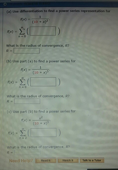 Solved (a) Use differentiation to find a power series | Chegg.com