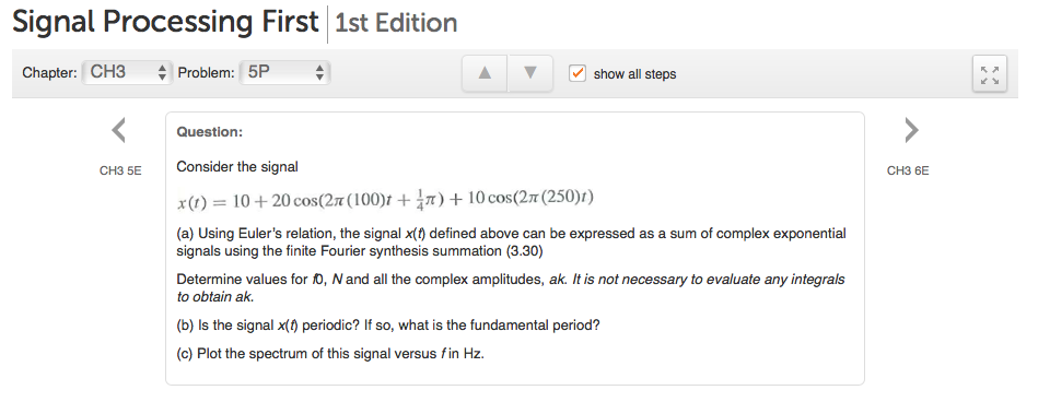 Solved Consider the signal x(t) = 10 + 20cos(2pi(l00)f +1/4 | Chegg.com