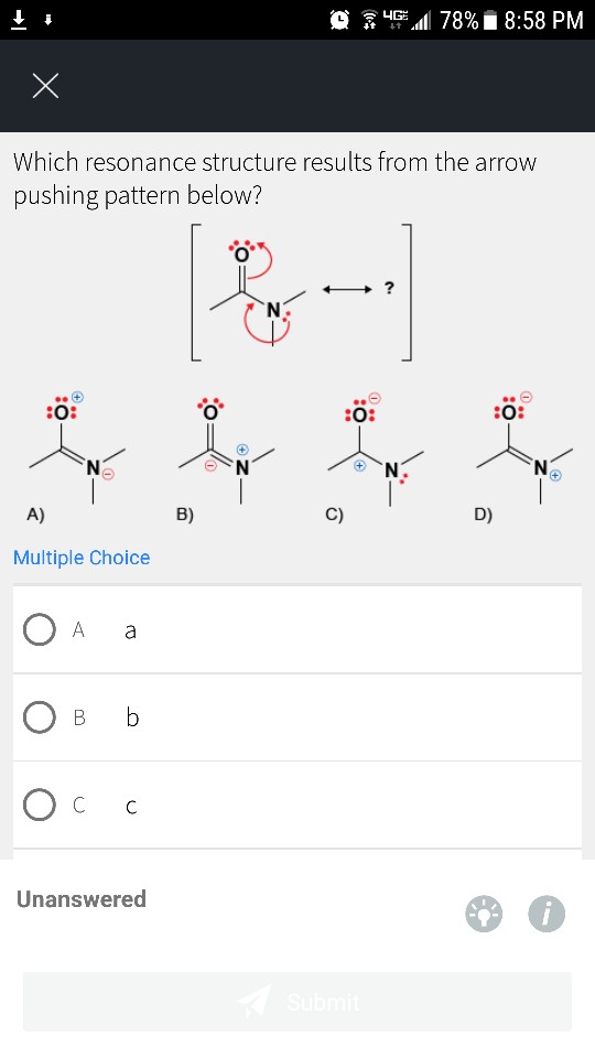 Solved 簝" 내".all 78%. 8:58 PM Which resonance structure | Chegg.com