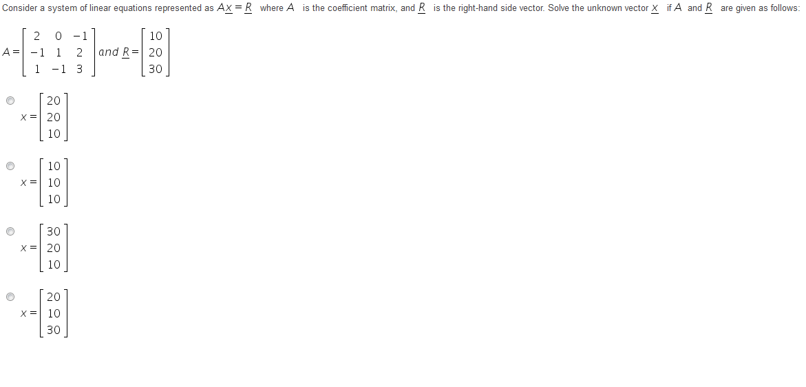 Solved Consider a system of linear equations represented as | Chegg.com