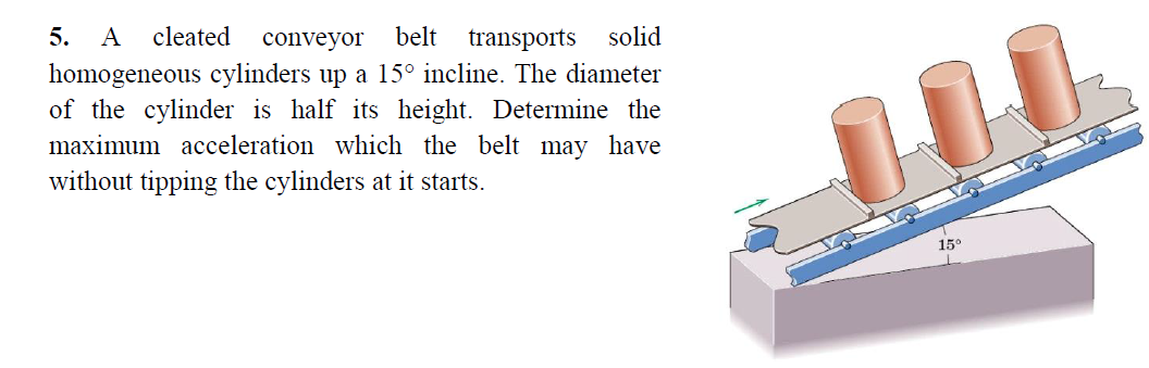 Solved A cleated conveyor belt transports solid homogeneous | Chegg.com