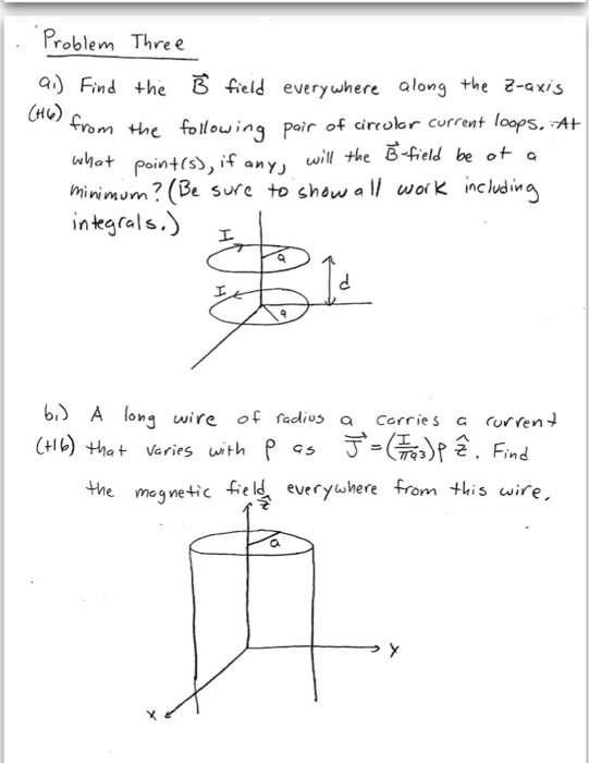 Solved Find the b field every where along the z-axis from | Chegg.com