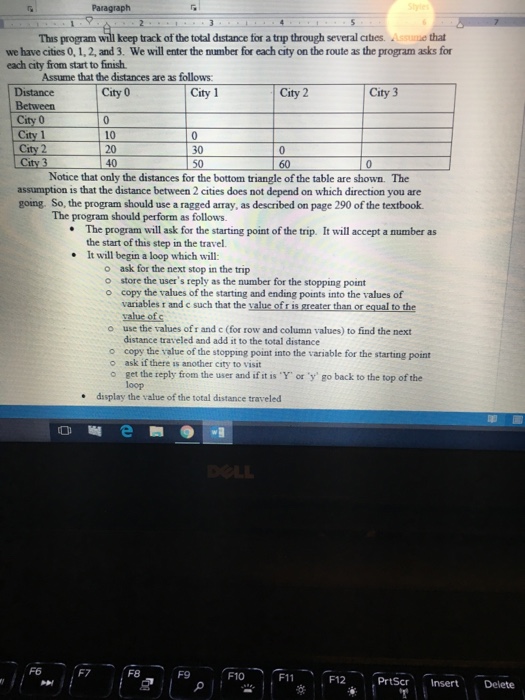 Solved This program will keep track of the total distance | Chegg.com