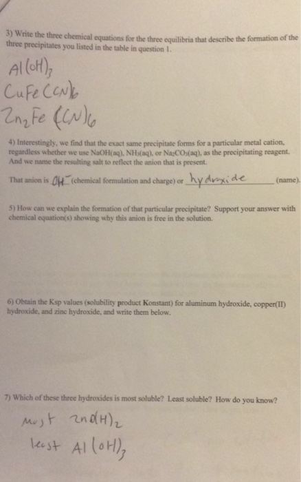 Solved CHE 112 L PRELAB ACTIVITY EXPERIMENT 9 QUALITATIVE | Chegg.com
