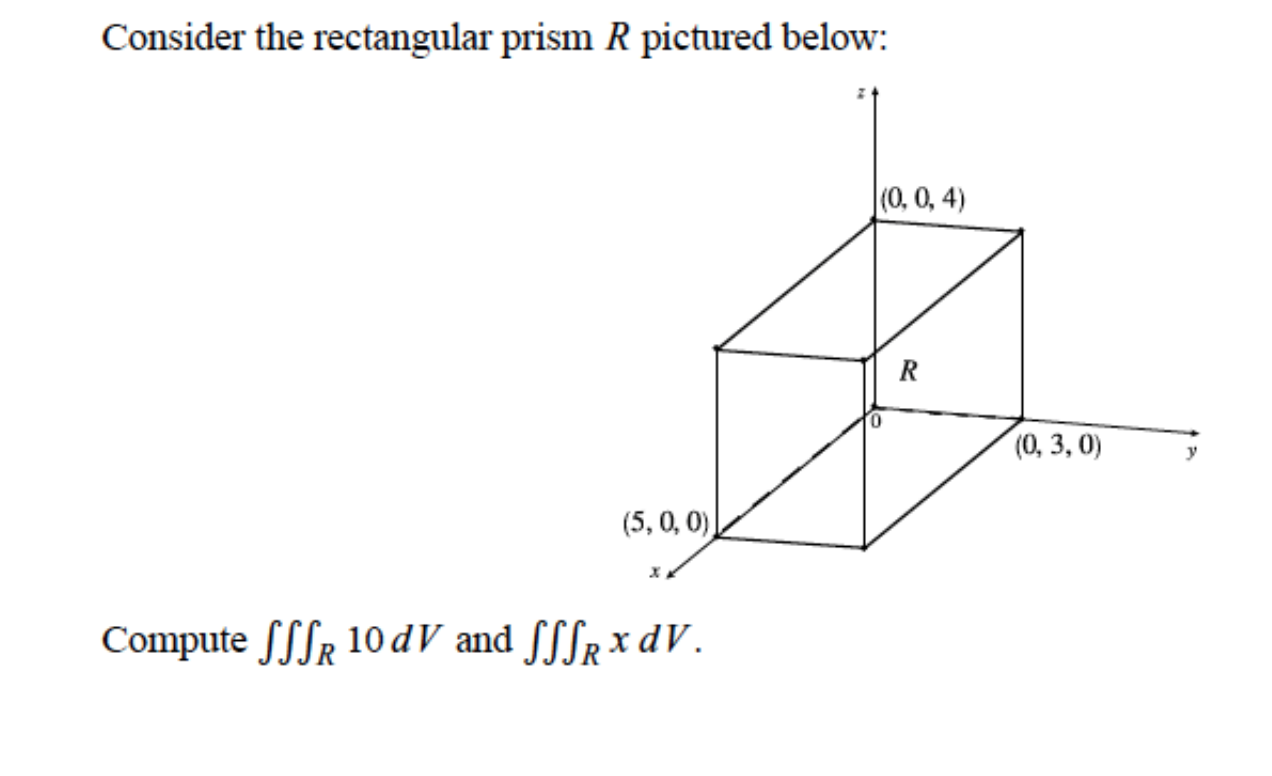 Solved Consider the rectangular prism R pictured below: | Chegg.com