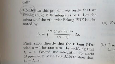 Solved In this problem we verify that an Erlang (n, lambda) | Chegg.com