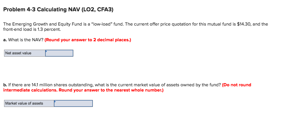 Solved Problem 4-3 Calculating NAV (LO2, CFA3) The Emerging | Chegg.com