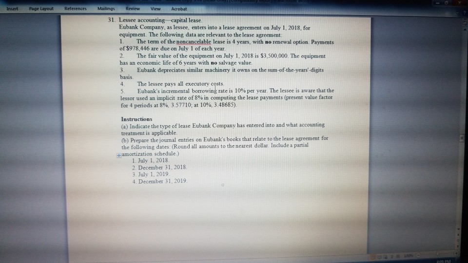 Solved Insert Page Layout References Mailings Review View | Chegg.com